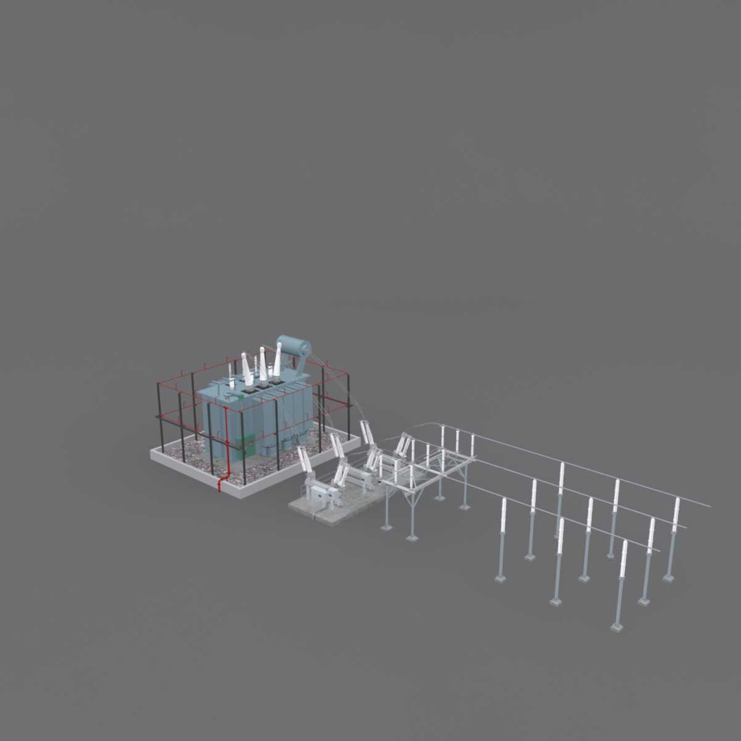 3d Sub Station Model