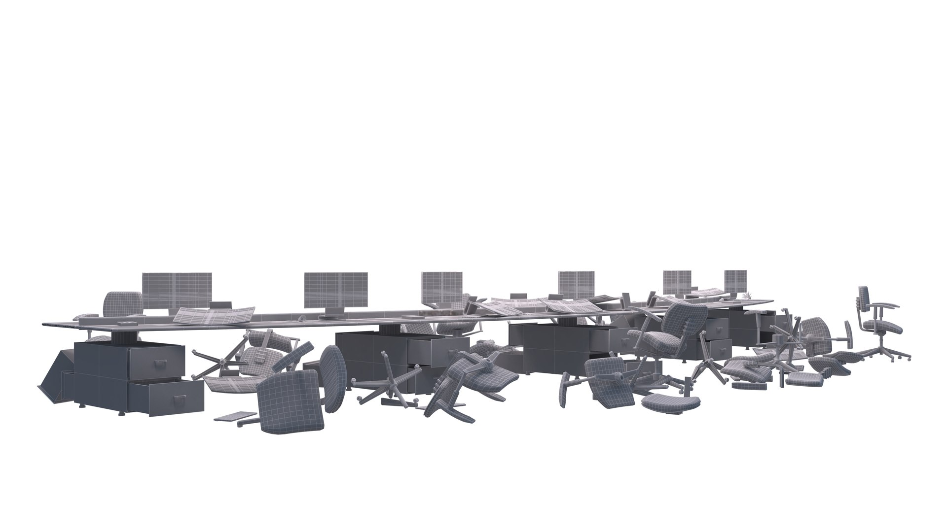 3D Damage and Clean Office Desk model - TurboSquid 1979070