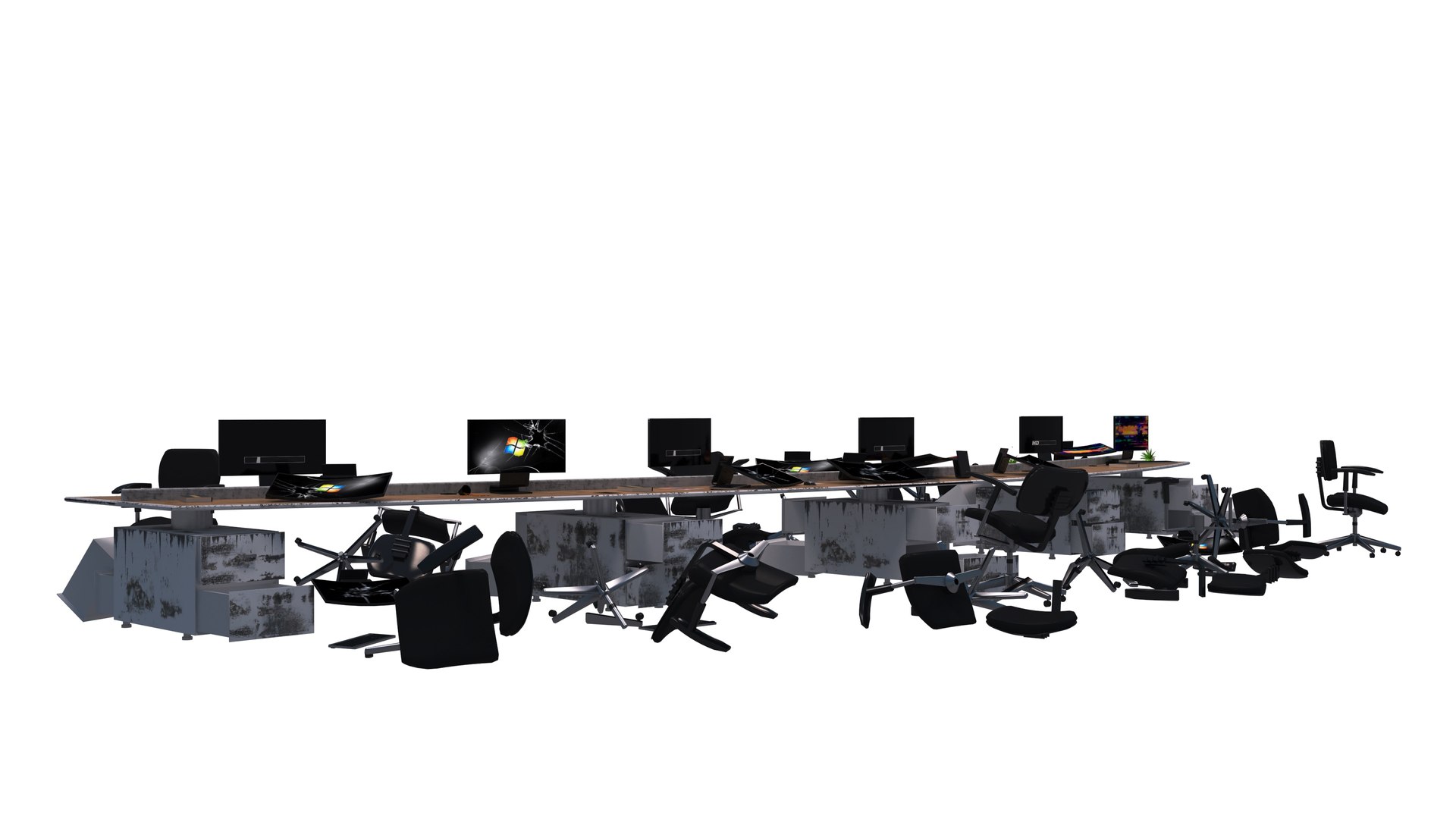 3D Damage and Clean Office Desk model - TurboSquid 1979070