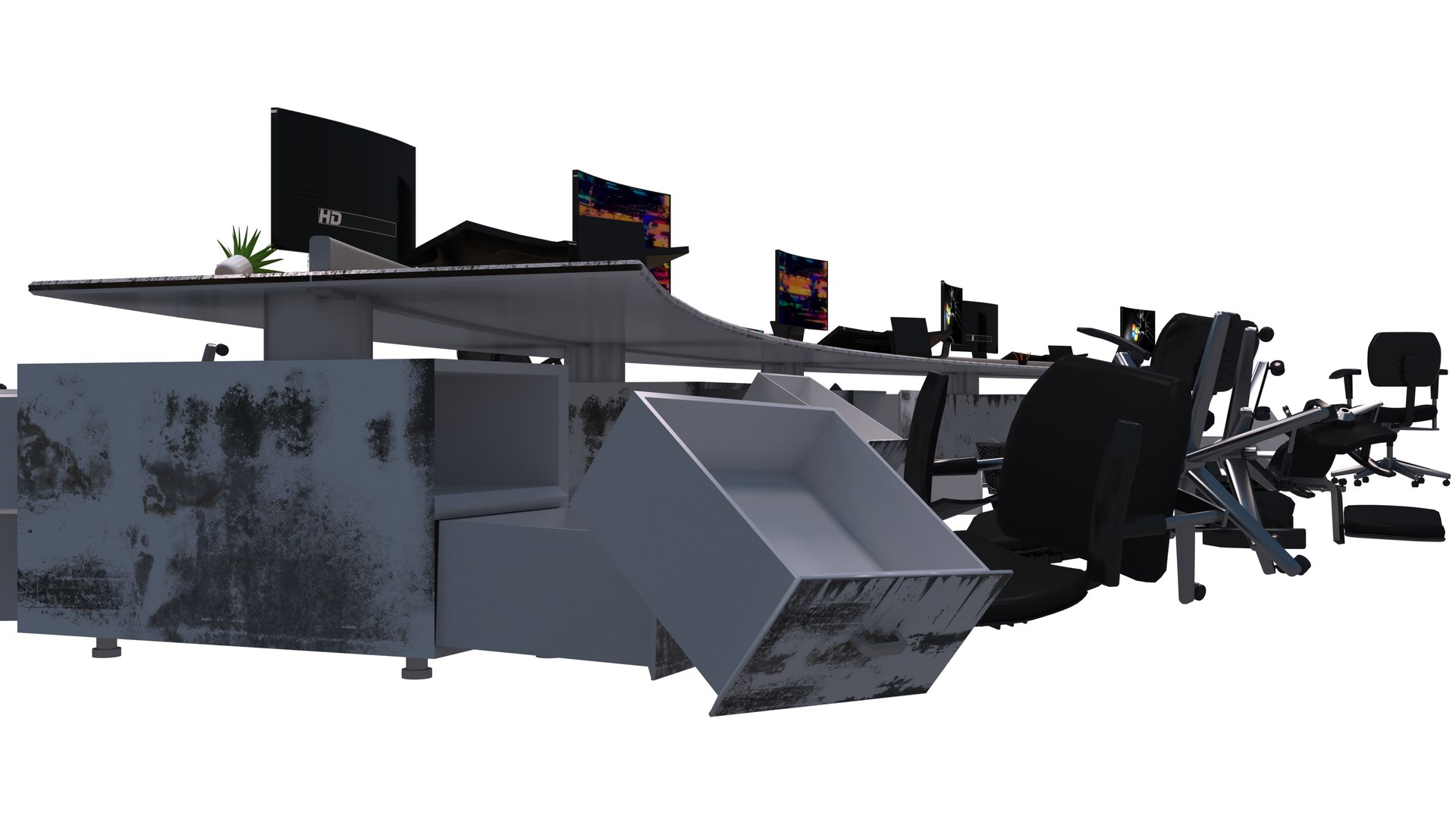 3D Damage and Clean Office Desk model - TurboSquid 1979070