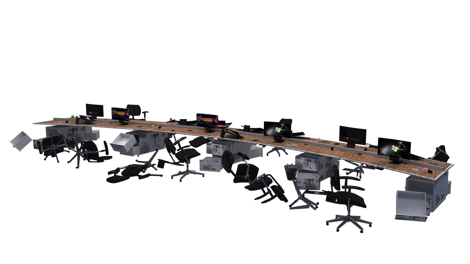 3D Damage and Clean Office Desk model - TurboSquid 1979070