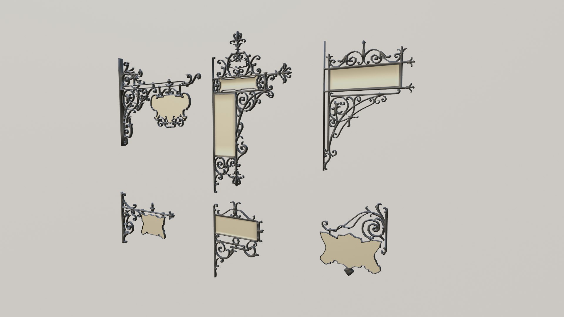 Wall Sign Asset Pack 3D model - TurboSquid 1927533