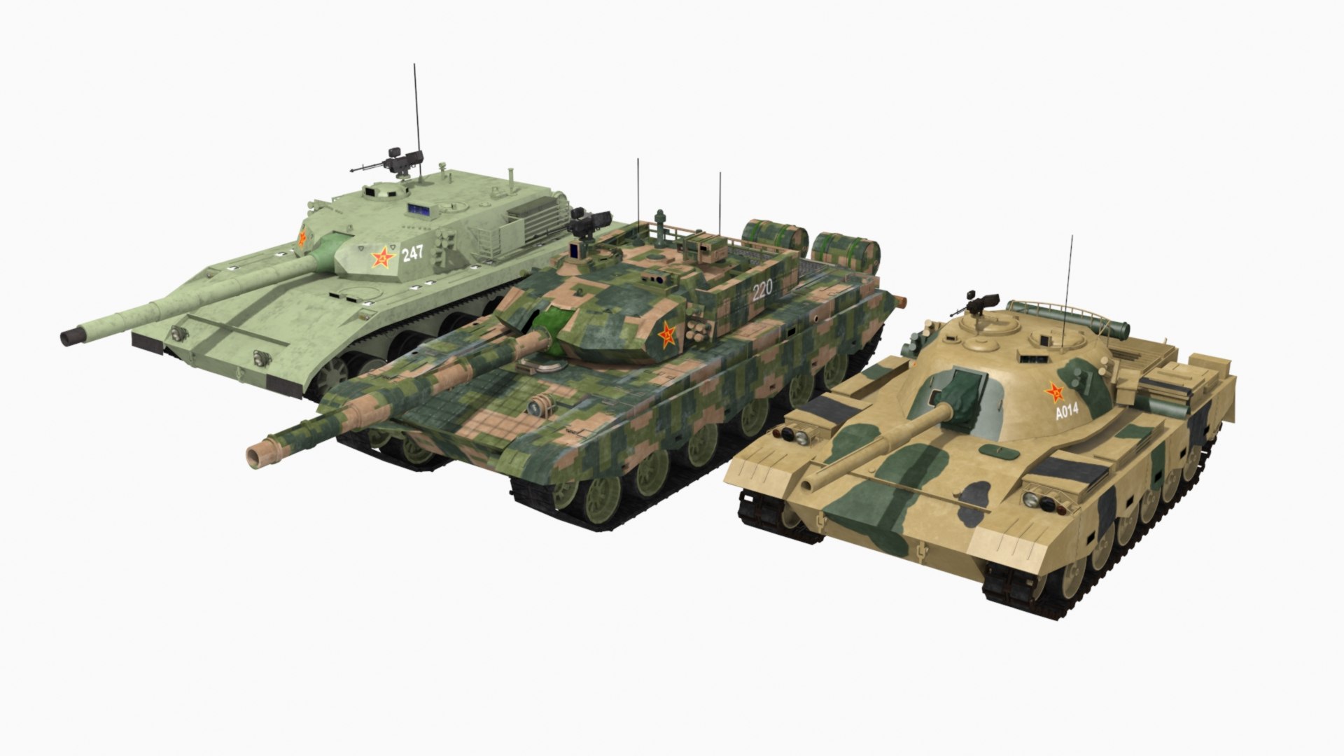 3D Chinese Main Battle Tank Collection Model - TurboSquid 2213065