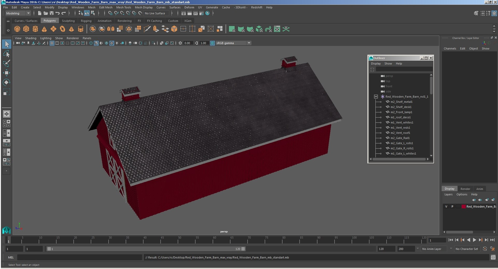 Red wooden farm barn 3D - TurboSquid 1633927