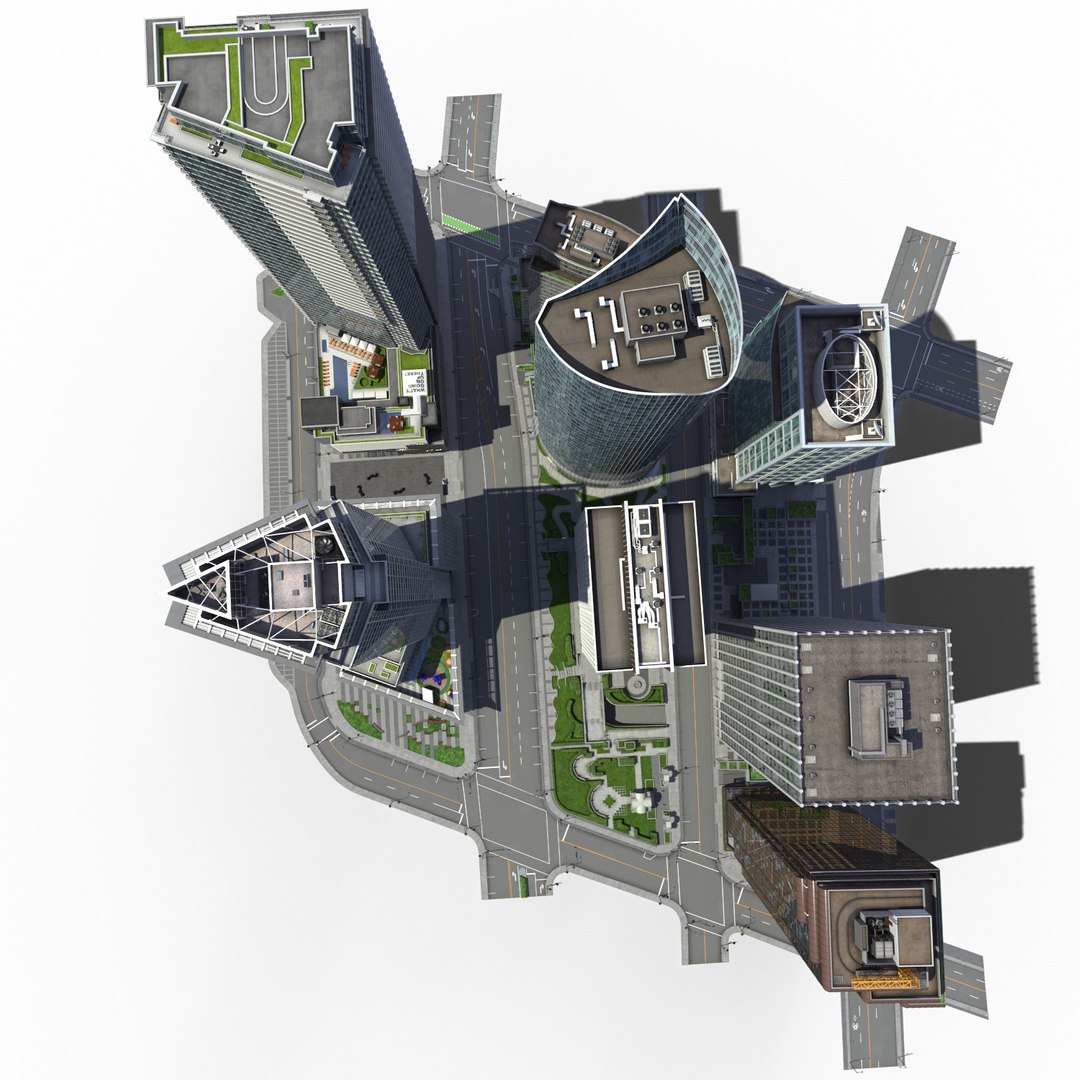 3ds Max City Block Buildings