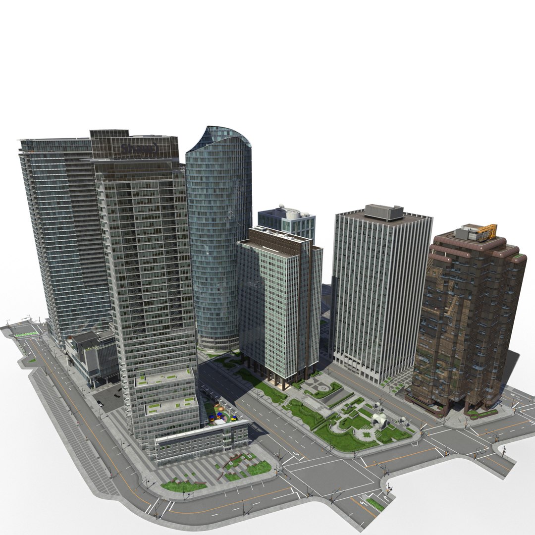 3ds Max City Block Buildings