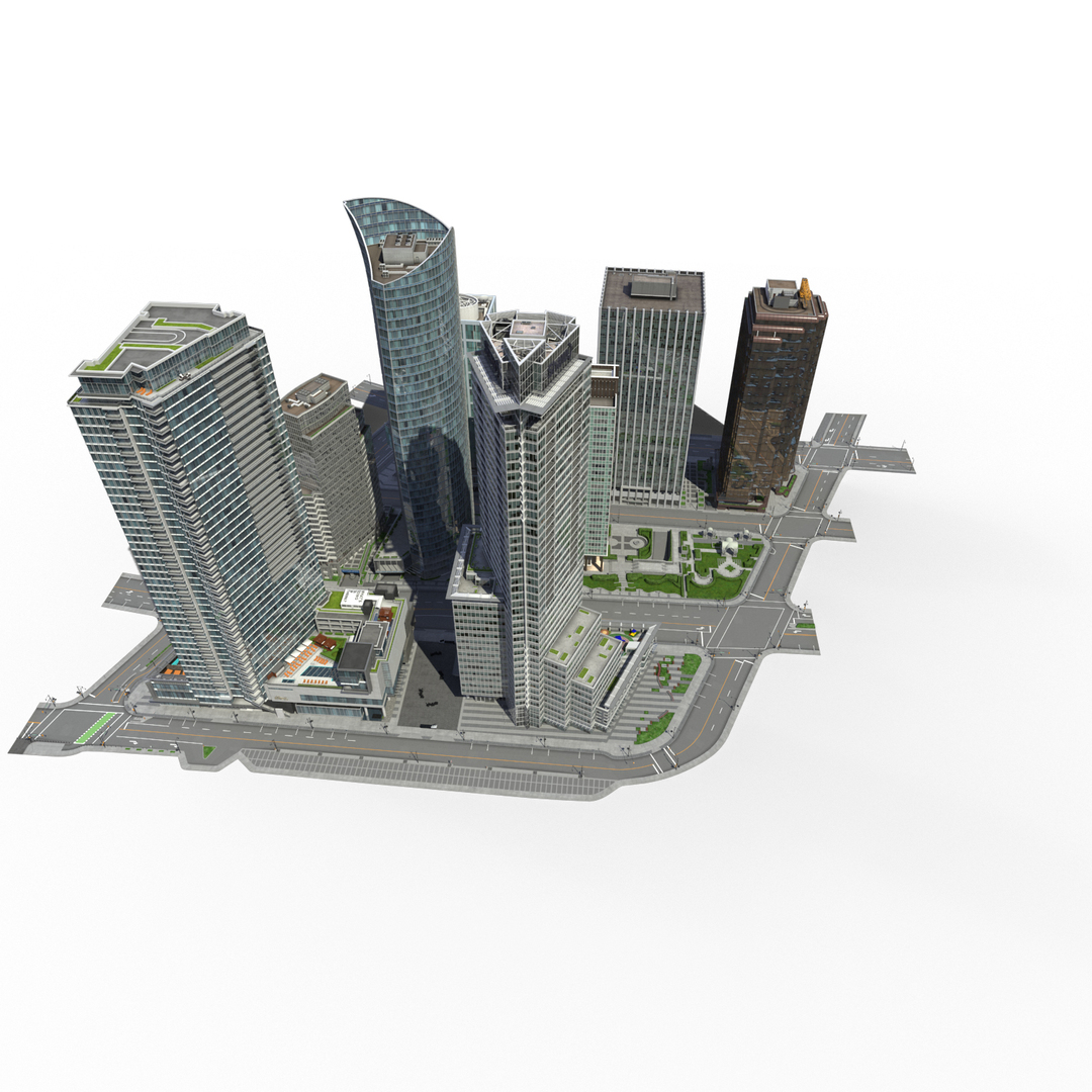 3ds Max City Block Buildings