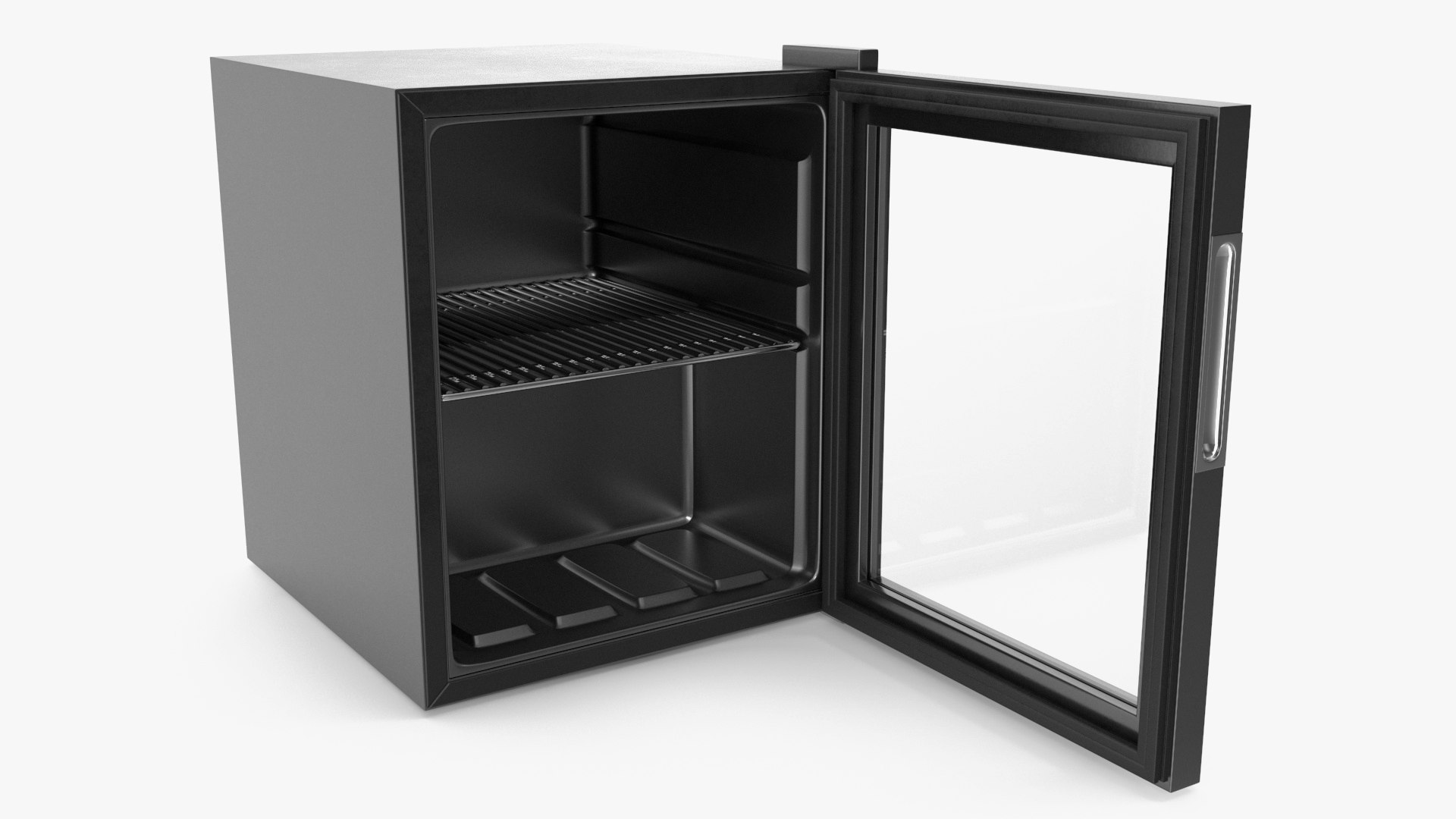 Mini Fridge Beverage Cooler Black Open 3D - TurboSquid 2162310