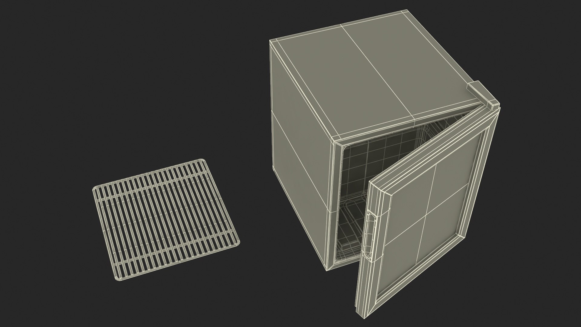 Mini Fridge Beverage Cooler Black Open 3D - TurboSquid 2162310