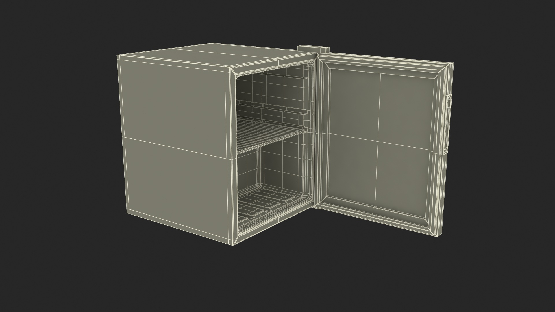 Mini Fridge Beverage Cooler Black Open 3D - TurboSquid 2162310