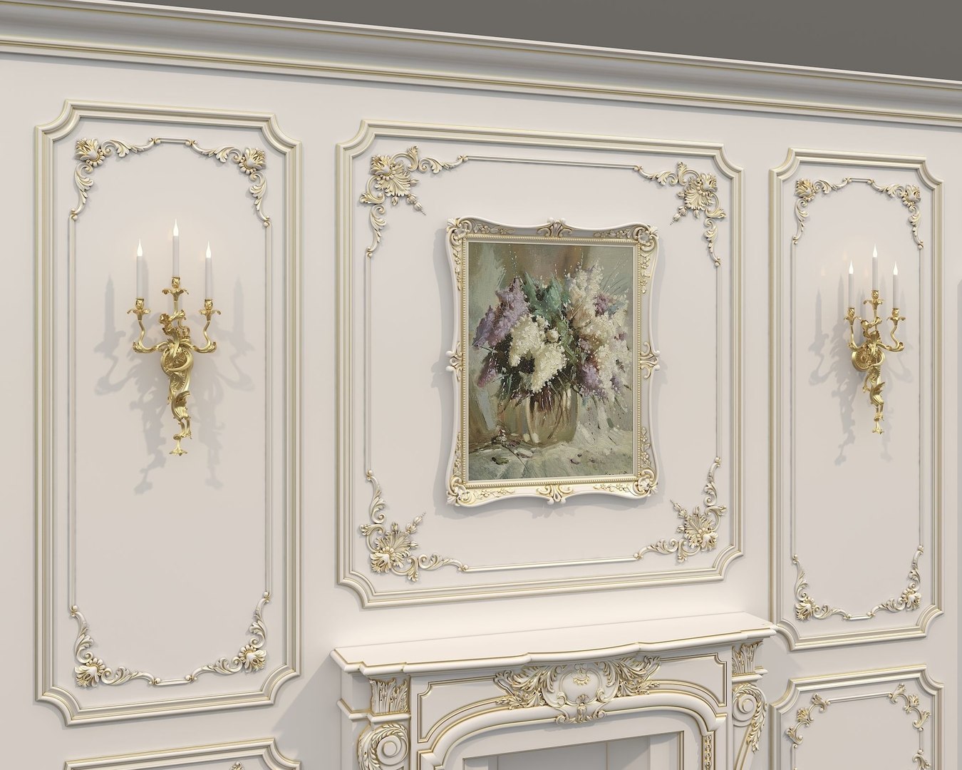 3D Model Wall Molding In Classic French Style 43 - TurboSquid 2274793