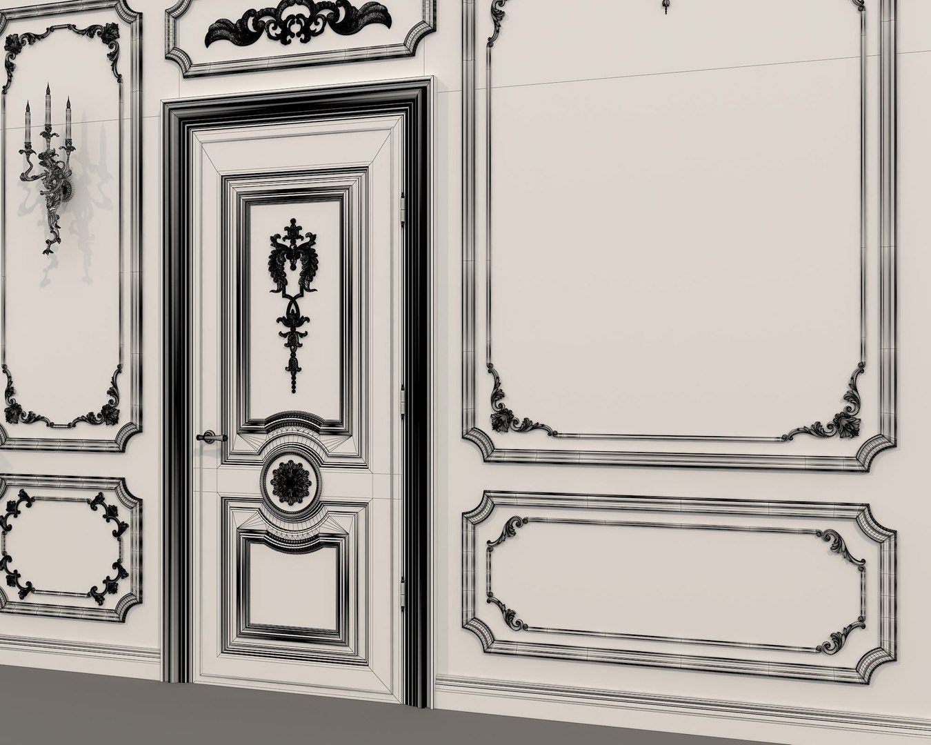 3D Model Wall Molding In Classic French Style 43 - TurboSquid 2274793