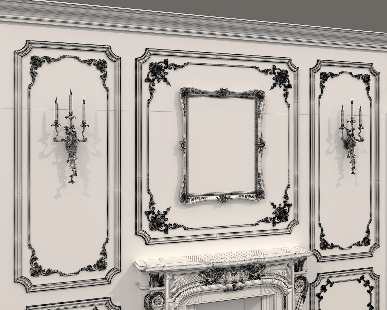 3D Model Wall Molding In Classic French Style 43 - TurboSquid 2274793