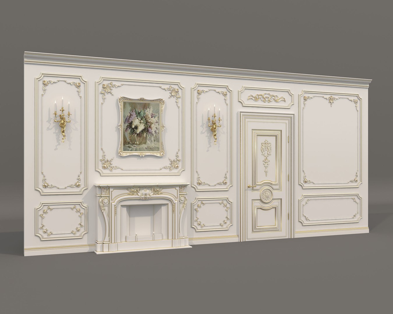 3D Model Wall Molding In Classic French Style 43 - TurboSquid 2274793