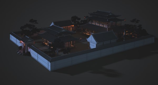Chinese palace night 3D model - TurboSquid 1311832