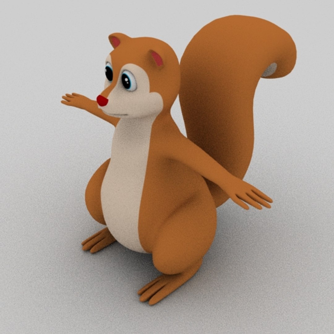 3D Squirrel Cartoon Animation Model - TurboSquid 1324169
