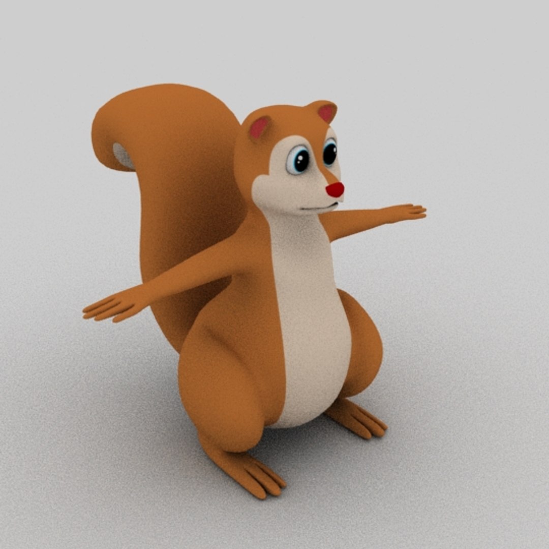 3D Squirrel Cartoon Animation Model - TurboSquid 1324169
