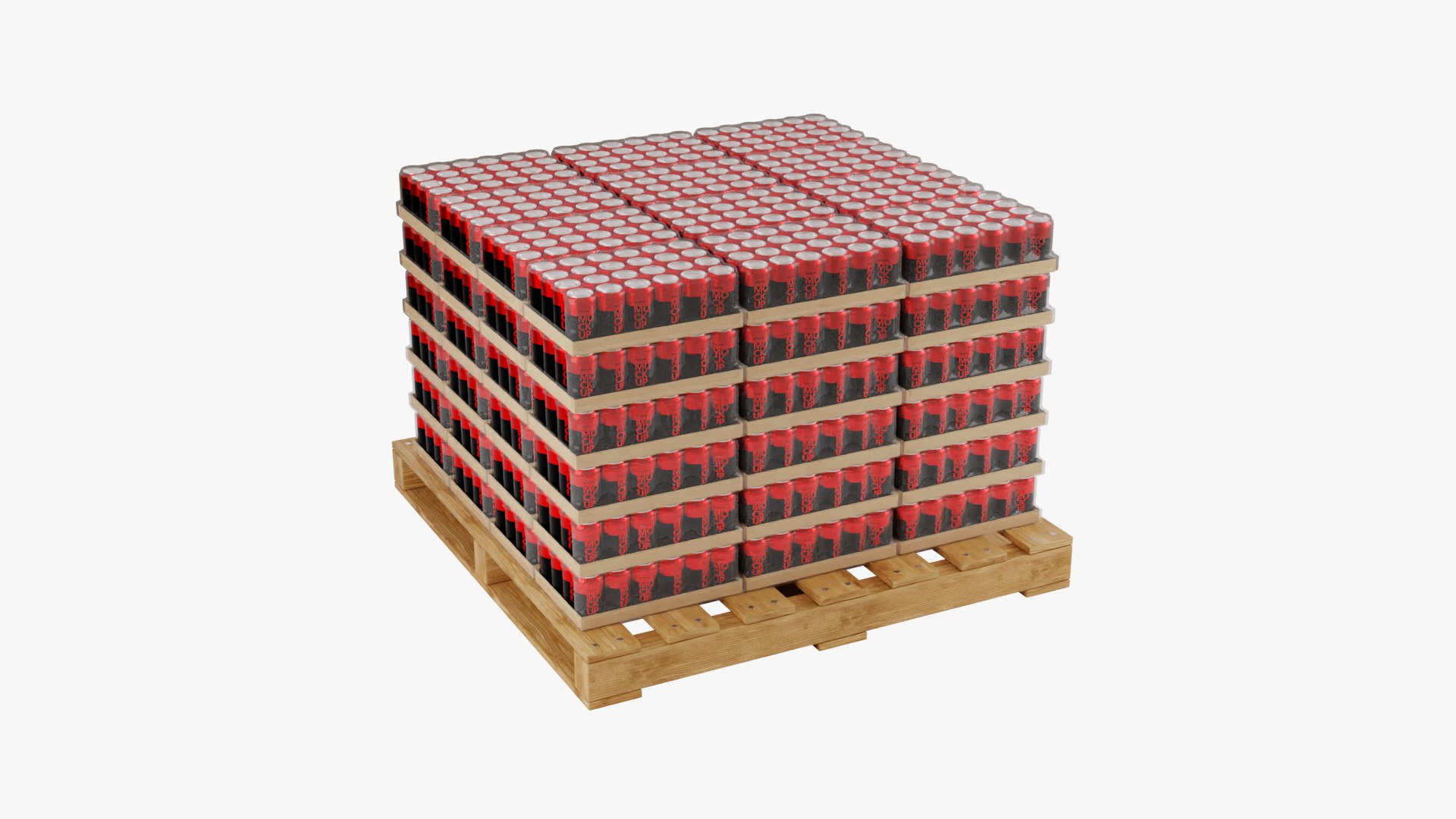 Wooden Pallet With Red Soda Cans Model - TurboSquid 2101879