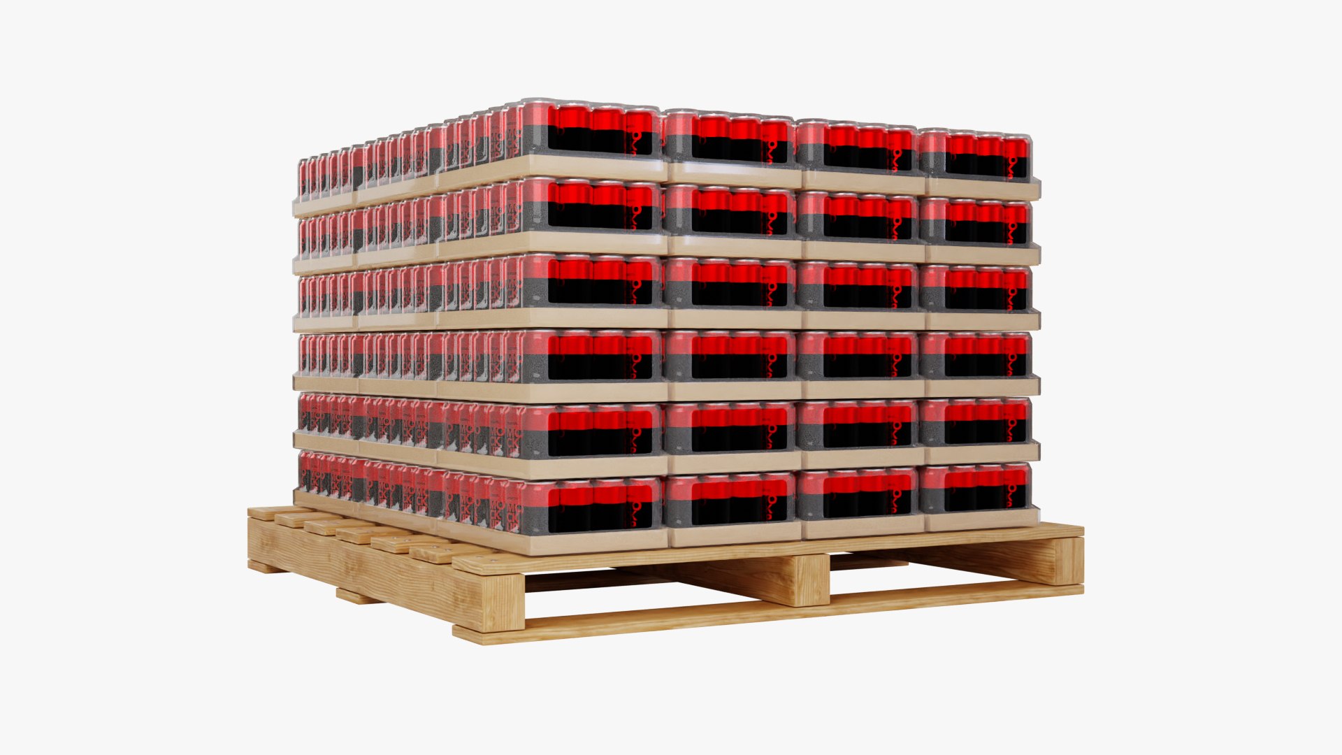 Wooden Pallet With Red Soda Cans Model - TurboSquid 2101879