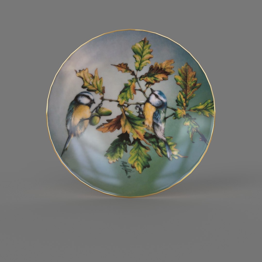 3D Souvenir Bird collection plate blue tit 20cm Hamilton Collection ...