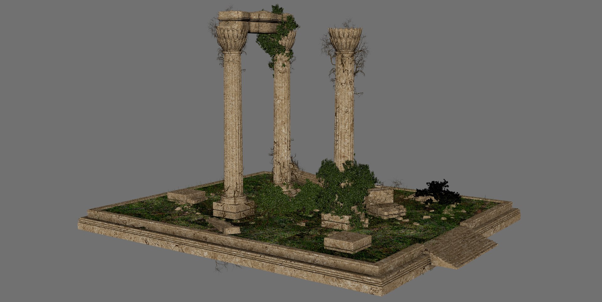 3D Model Classic Columns Ruins - TurboSquid 2229270