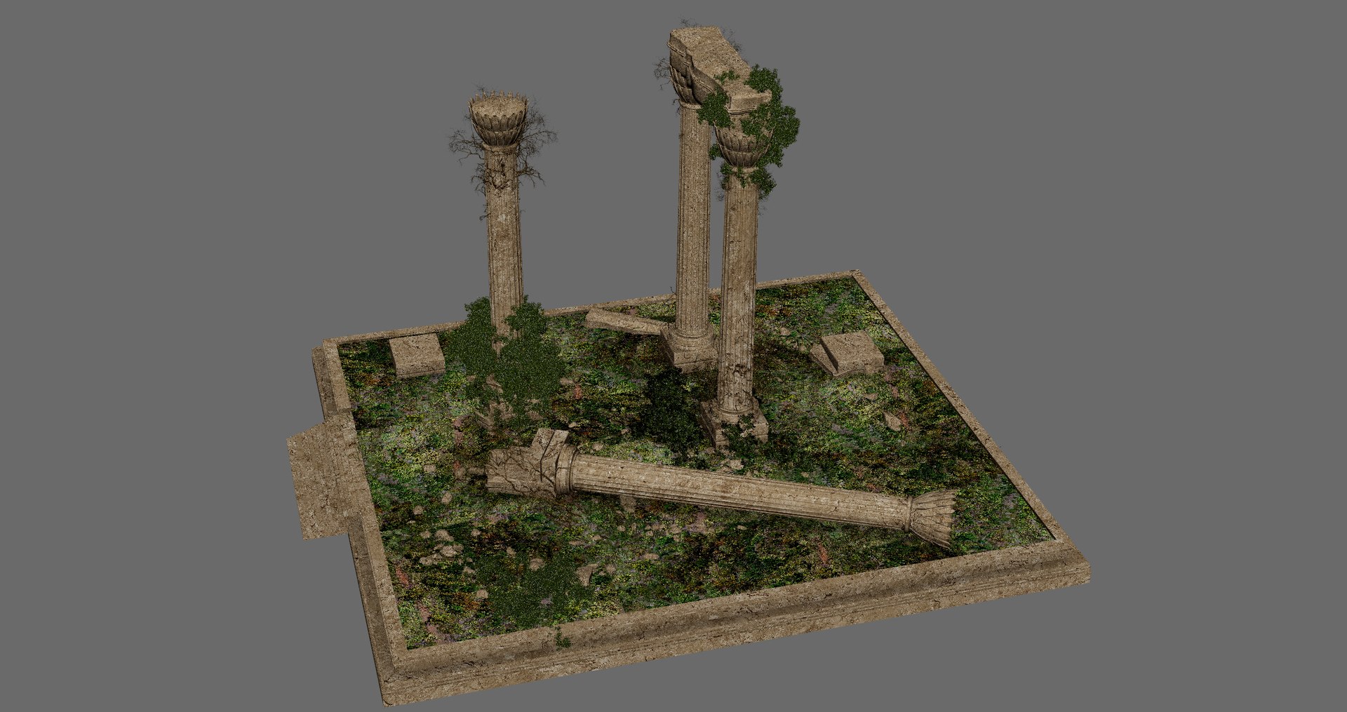 3D Model Classic Columns Ruins - TurboSquid 2229270