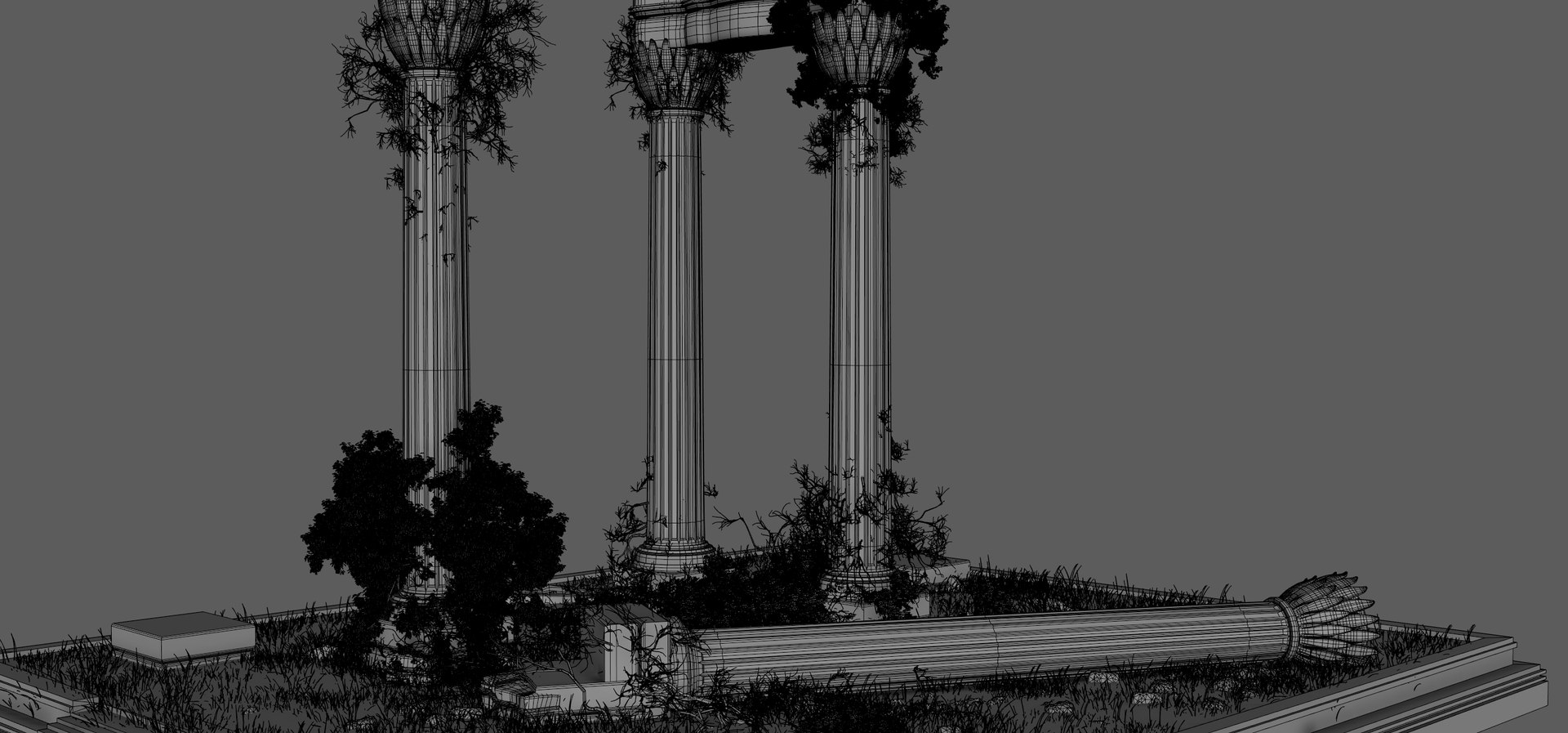 3D Model Classic Columns Ruins - TurboSquid 2229270