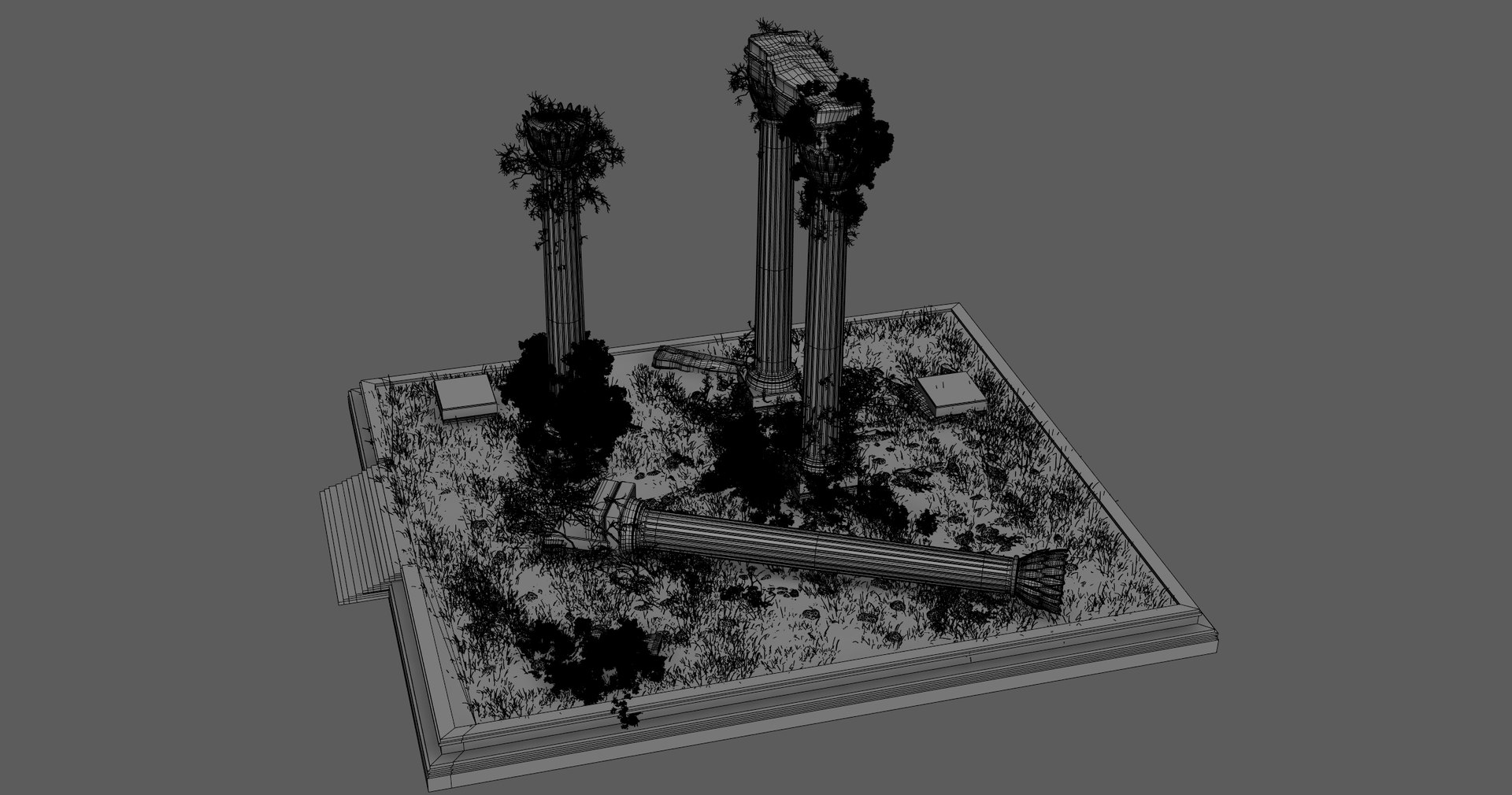 3D Model Classic Columns Ruins - TurboSquid 2229270