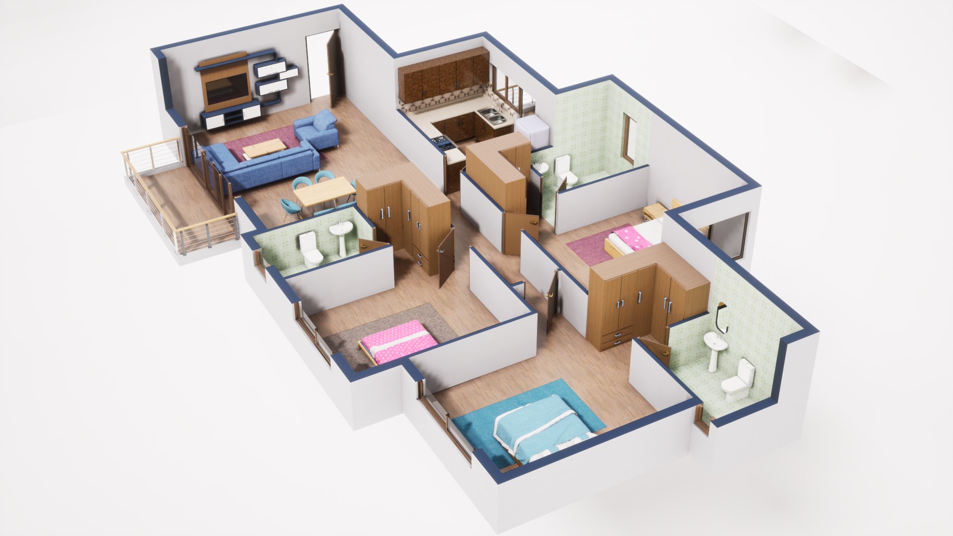 3D Model Floor Plan 52 - TurboSquid 1972660