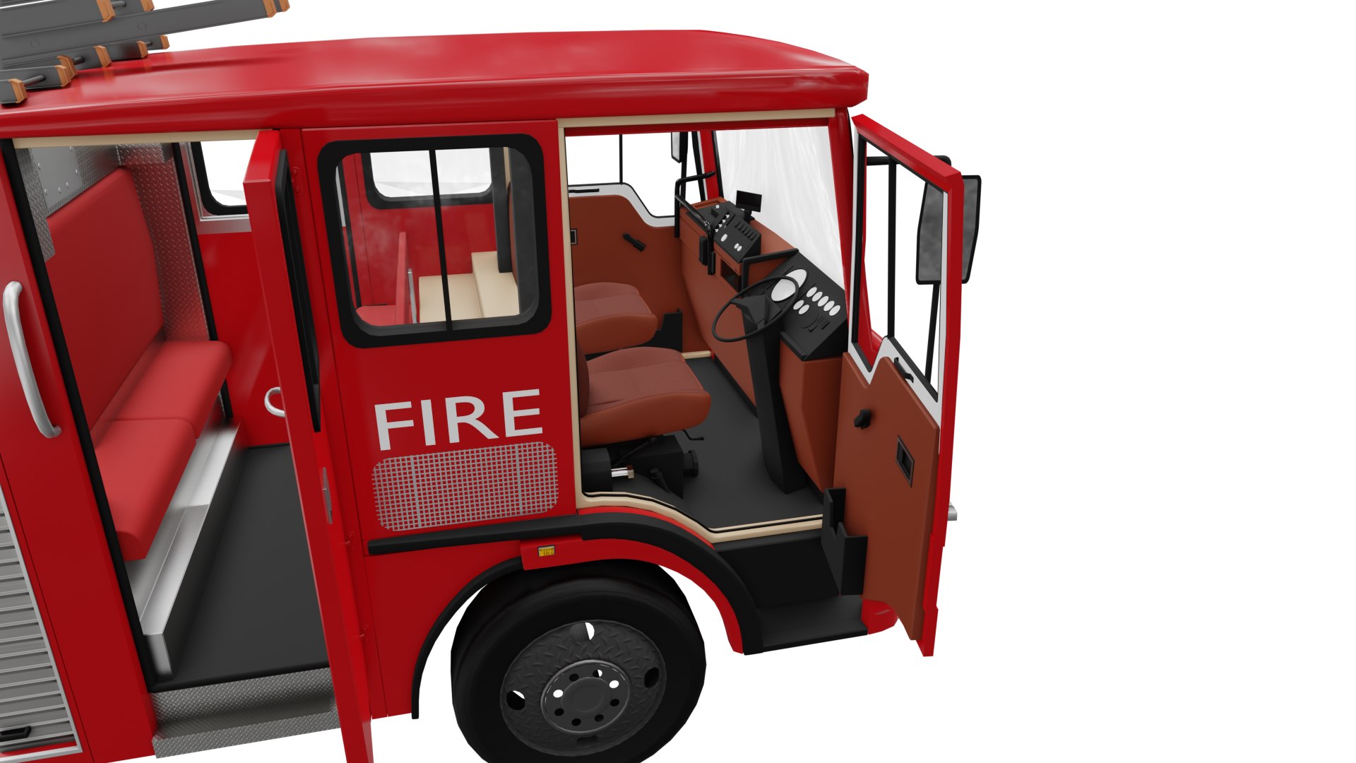 Dodge Renault Saxon Fire Engine Model - TurboSquid 2222717