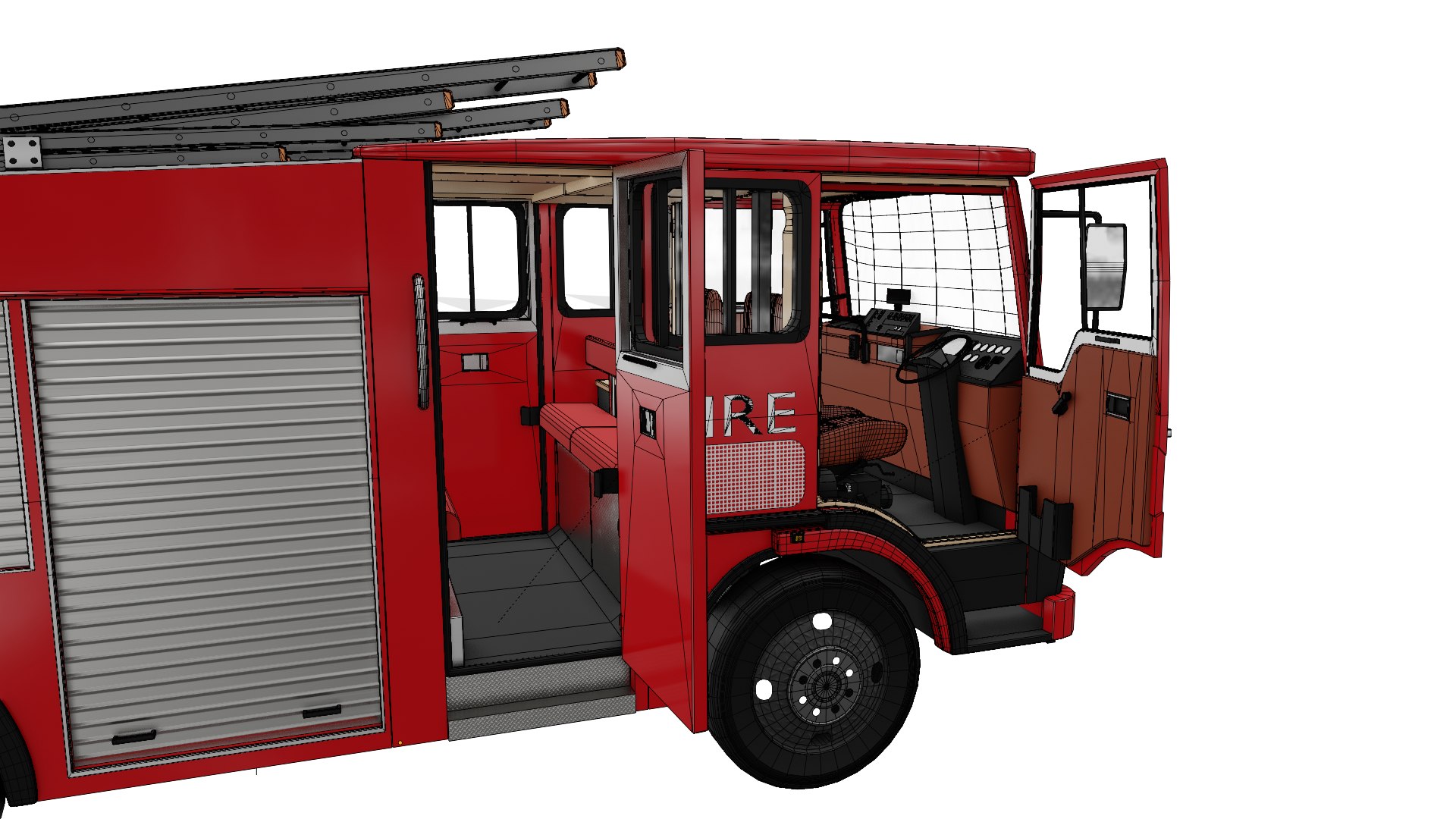 Dodge Renault Saxon Fire Engine Model - TurboSquid 2222717