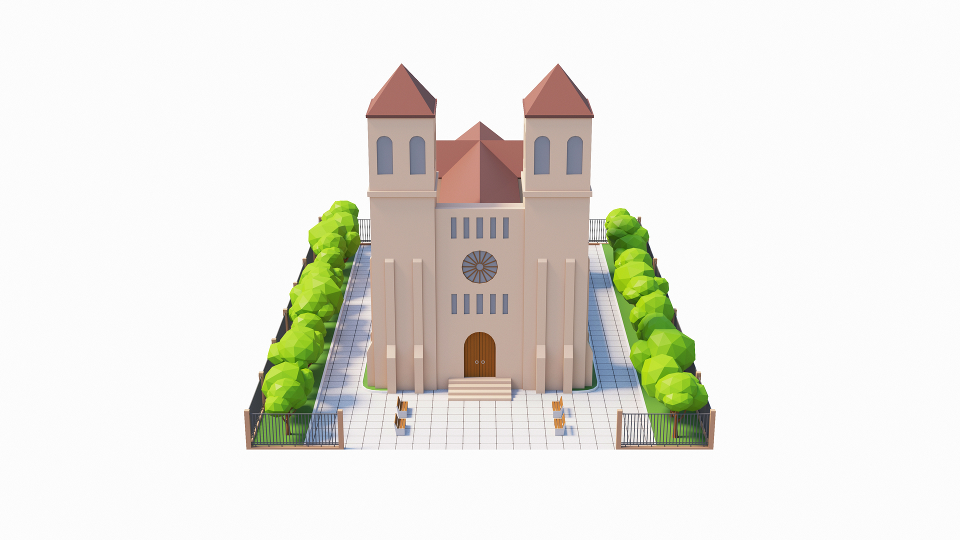3D Model Cartoon Chruch - TurboSquid 1872602