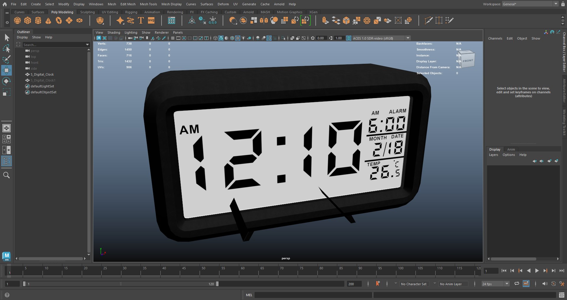 3D Digital Clock Low Poly AR VR 3D - TurboSquid 2191510