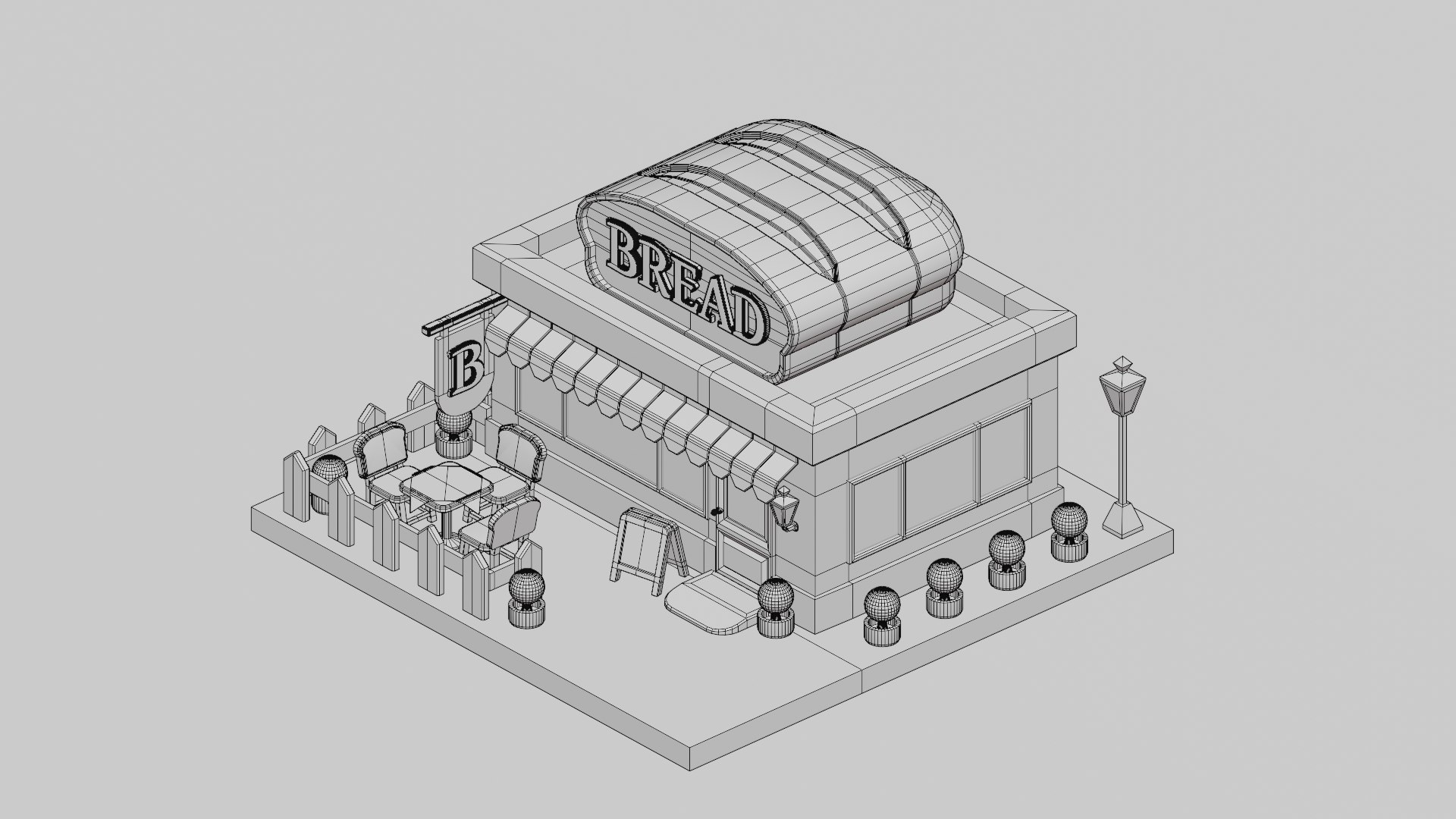 3D Bread Store - Isometric Lowpoly Model - TurboSquid 2370422