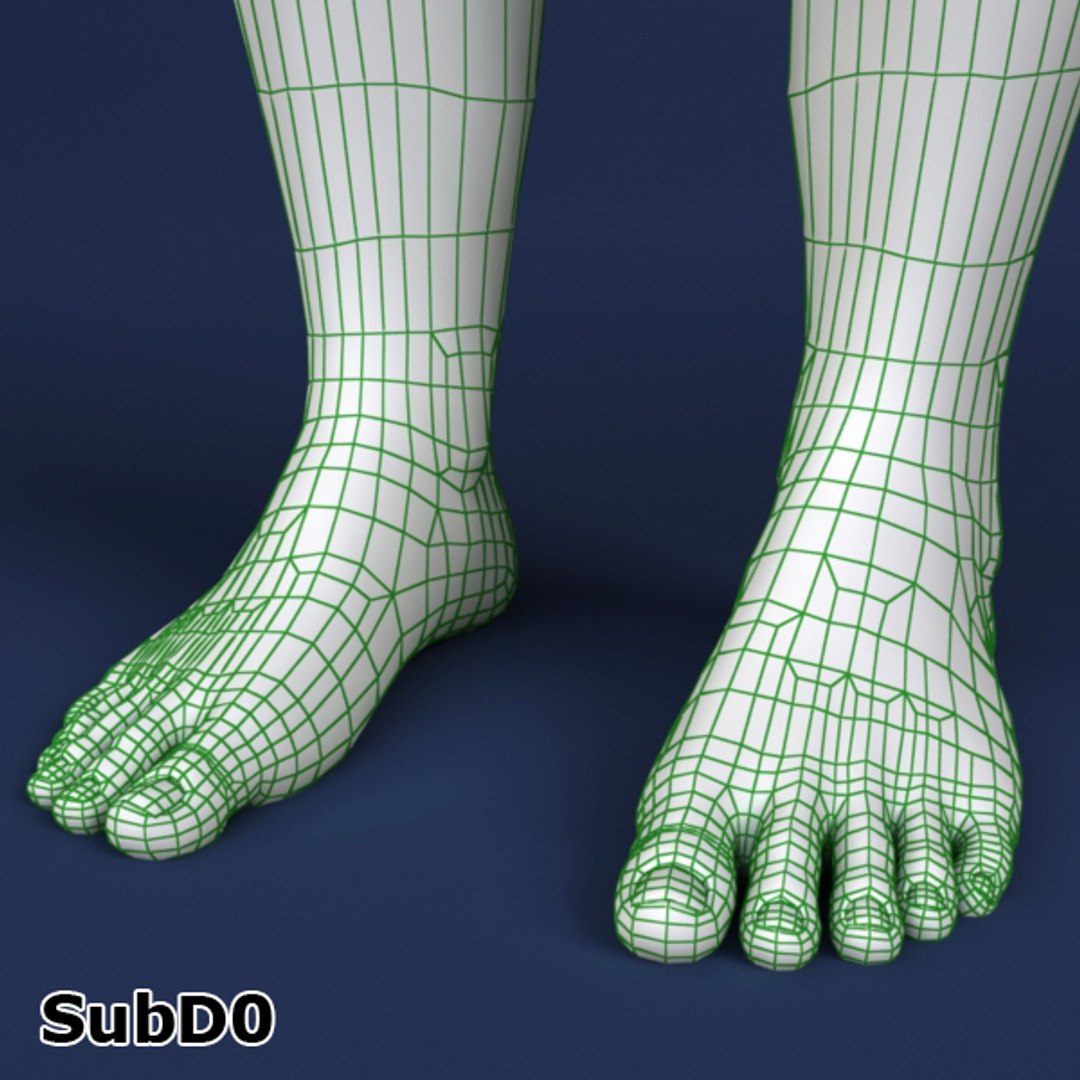 Polygonal Male Body Character 3d Model