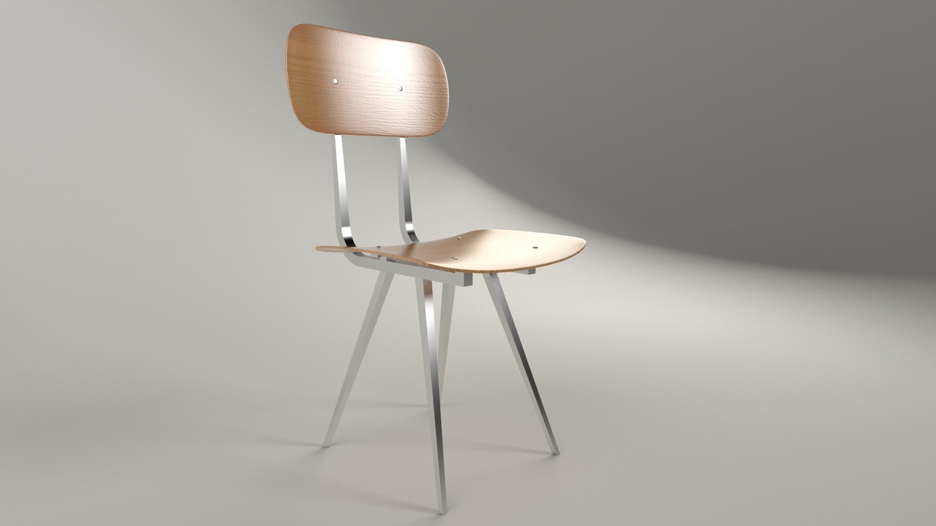 3d Model Basic Wood Chair