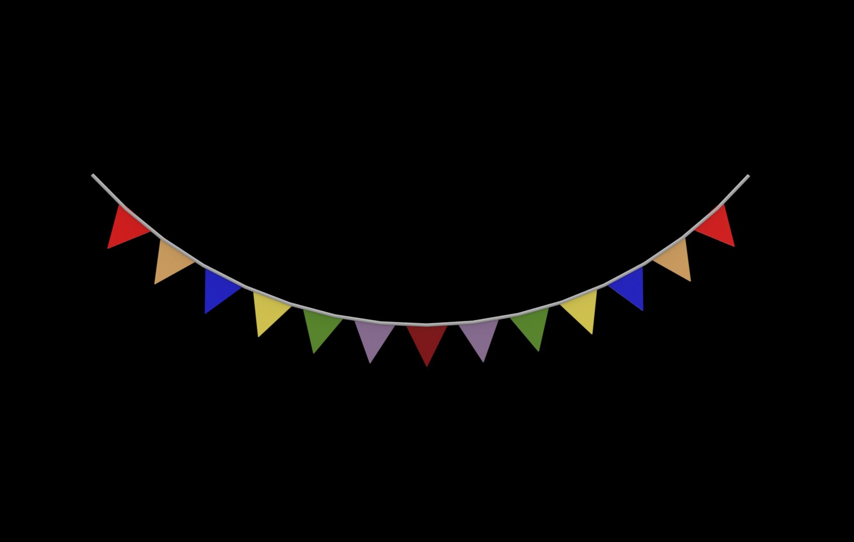 3D Rainbow Pennant Garland 3D Model - TurboSquid 2355910