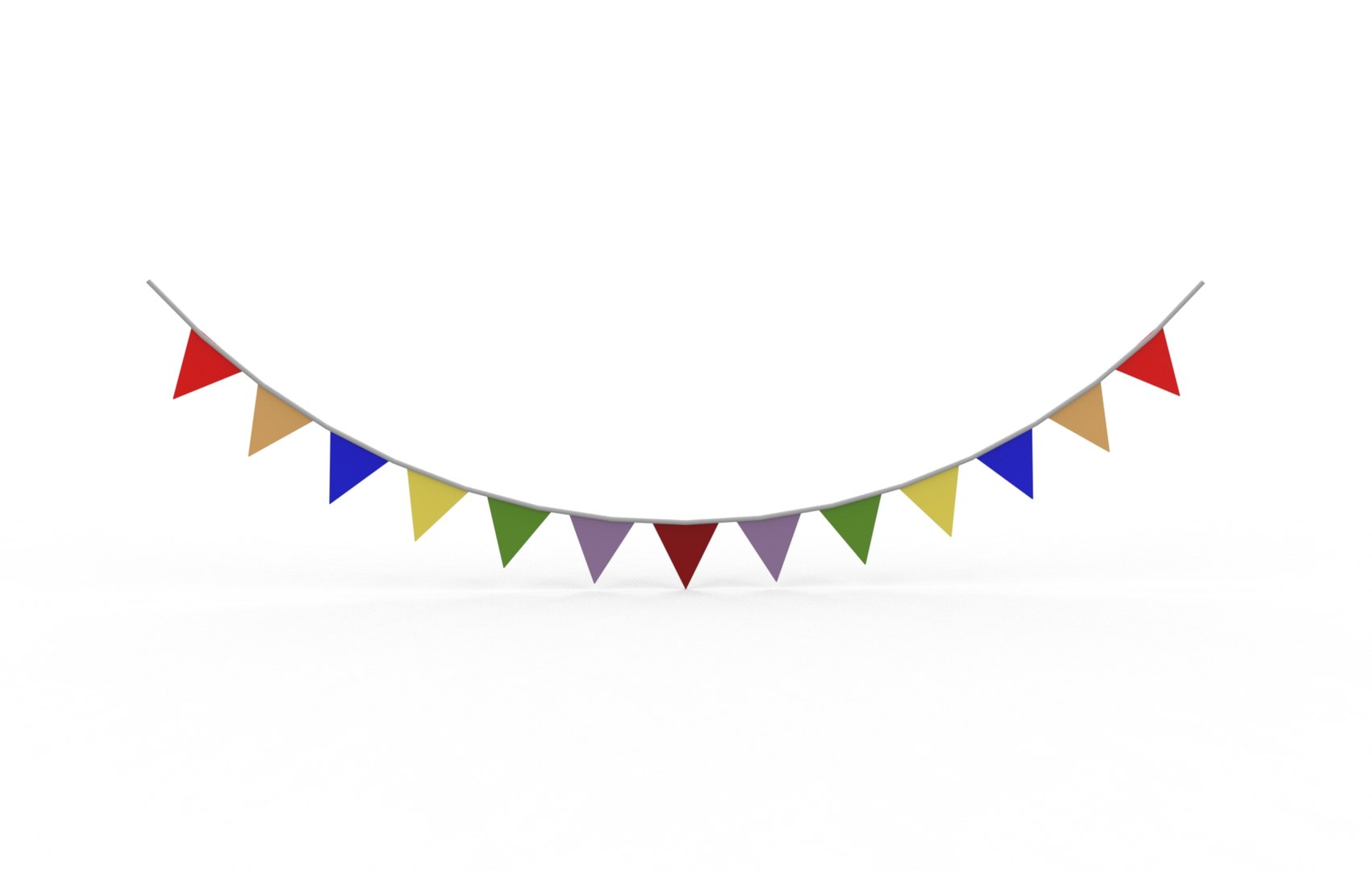 3D Rainbow Pennant Garland 3D Model - TurboSquid 2355910