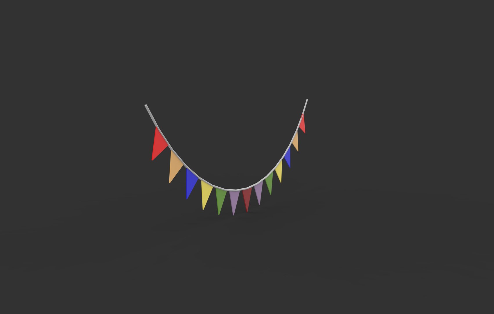 3D Rainbow Pennant Garland 3D Model - TurboSquid 2355910