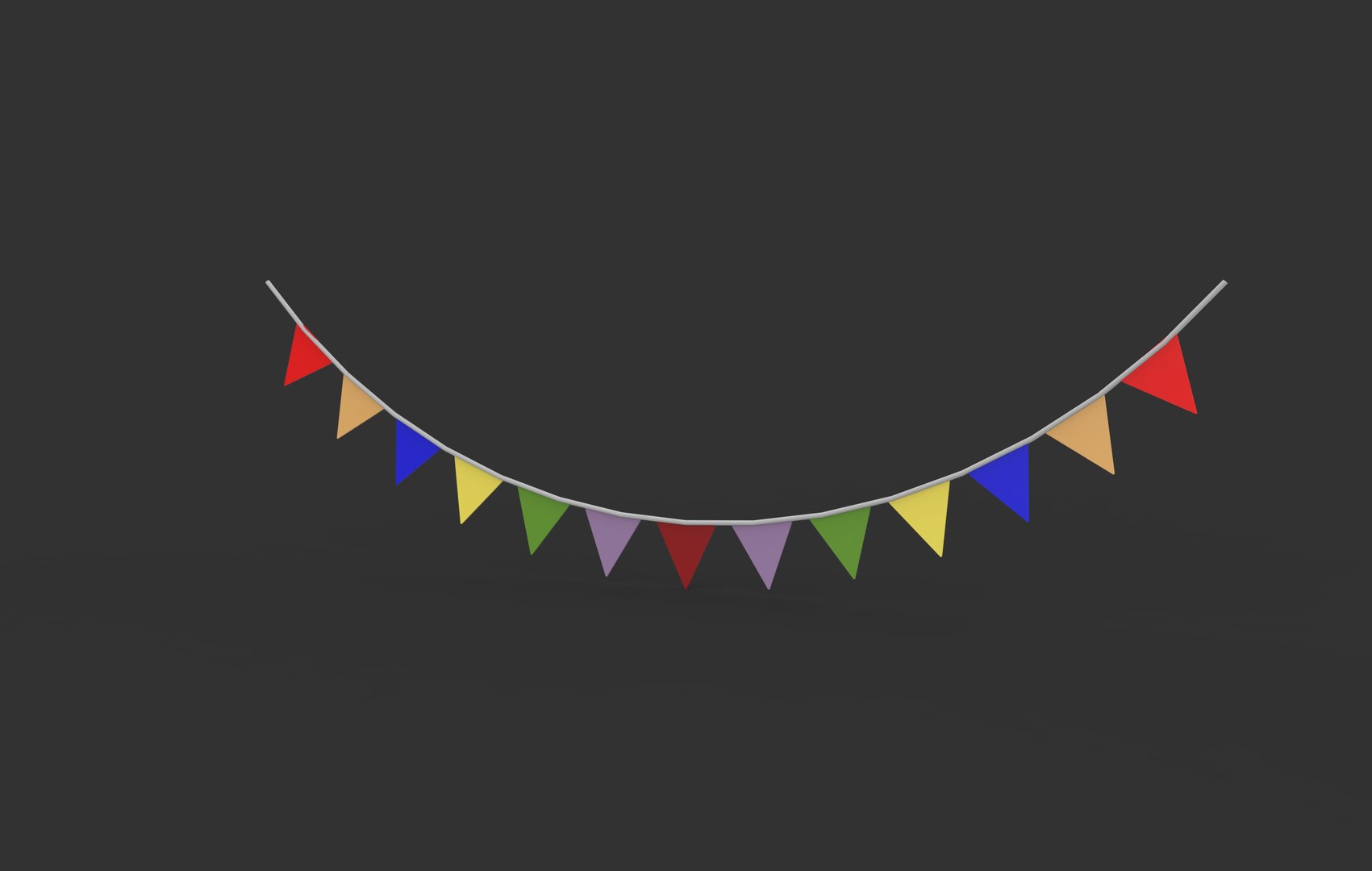 3D Rainbow Pennant Garland 3D Model - TurboSquid 2355910