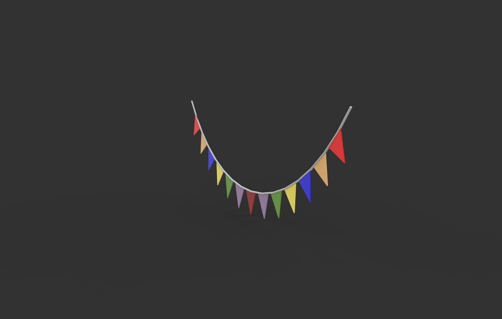 3D Rainbow Pennant Garland 3D Model - TurboSquid 2355910