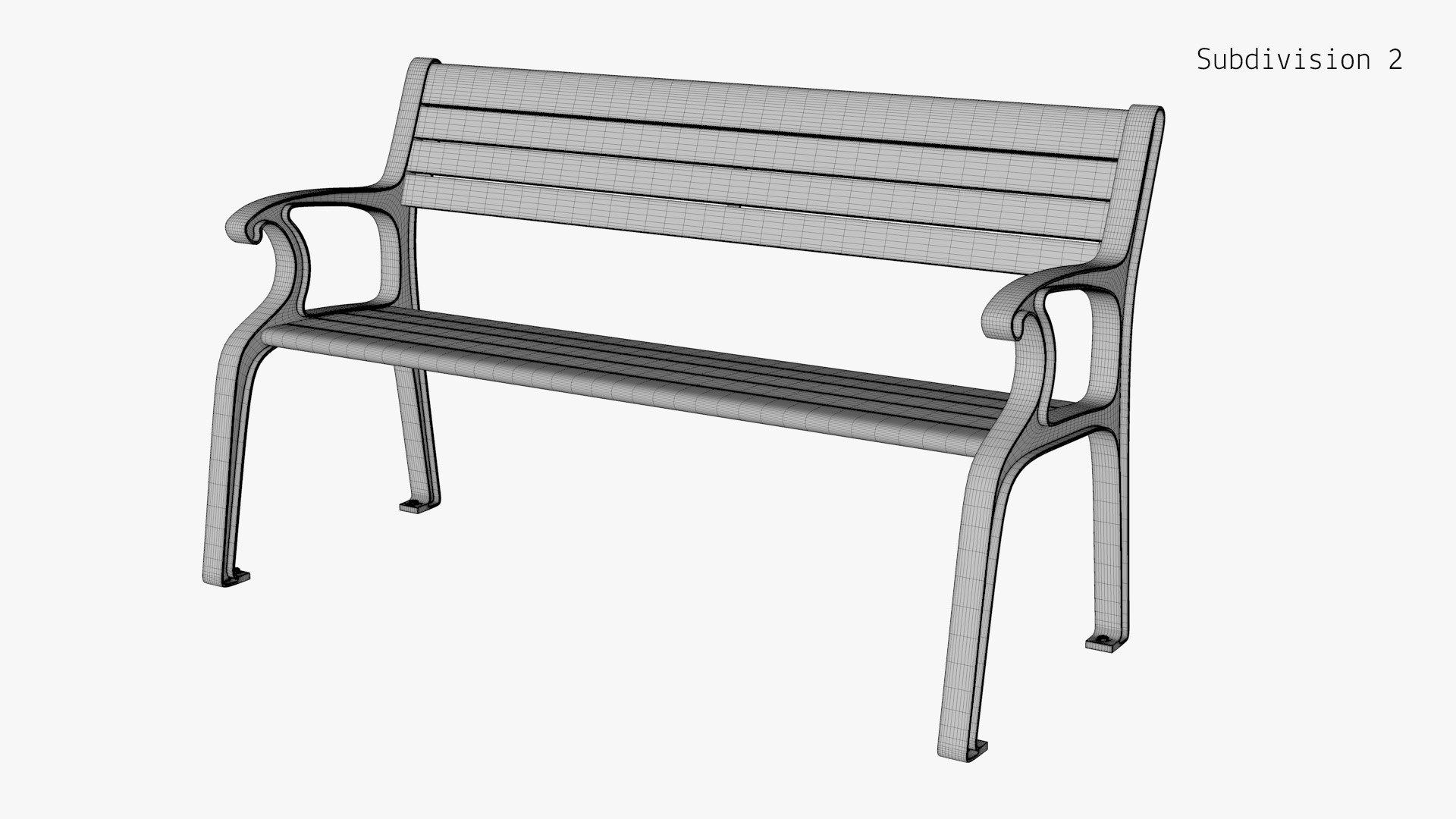 3D Model Park Bench PB01 - TurboSquid 1740197