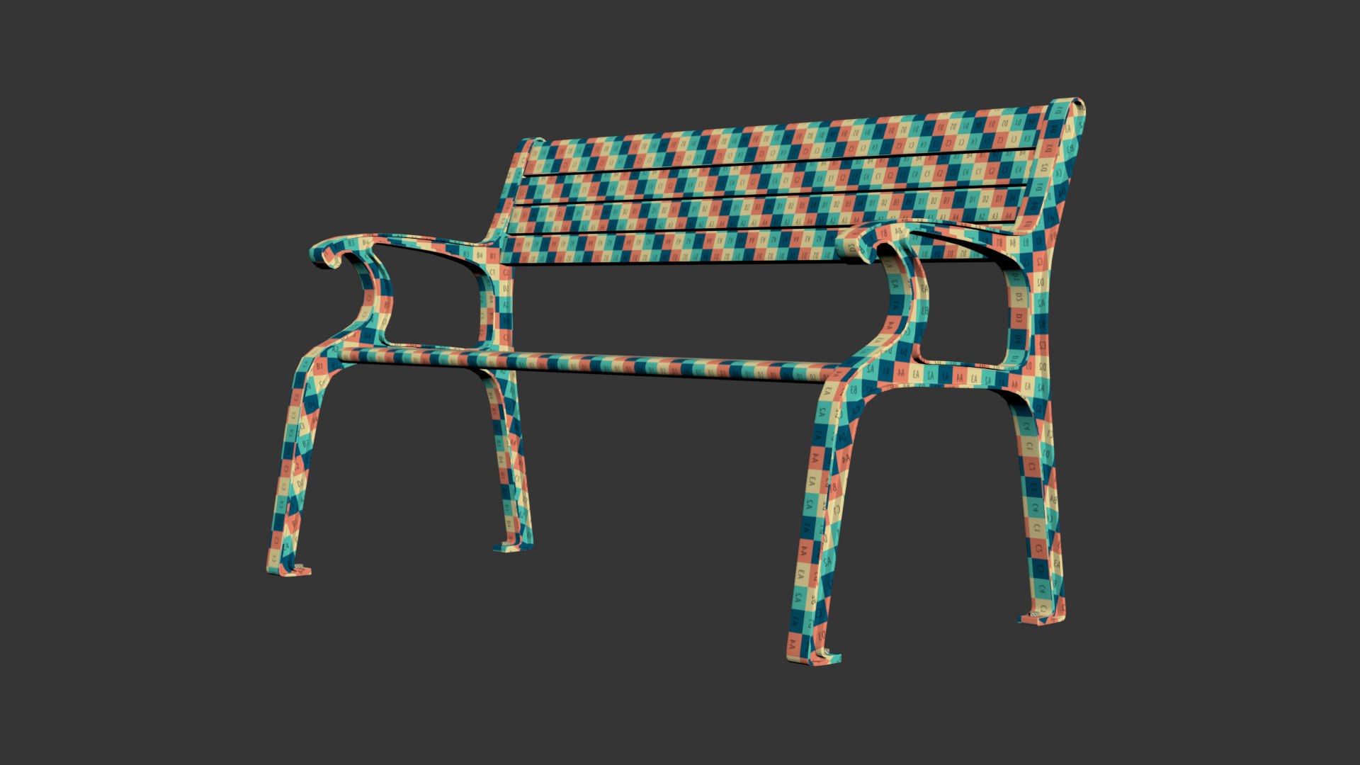 3D Model Park Bench PB01 - TurboSquid 1740197