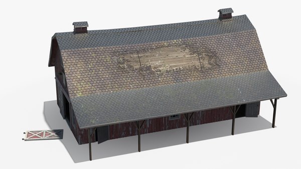 Old abandoned wooden barn model - TurboSquid 1627851