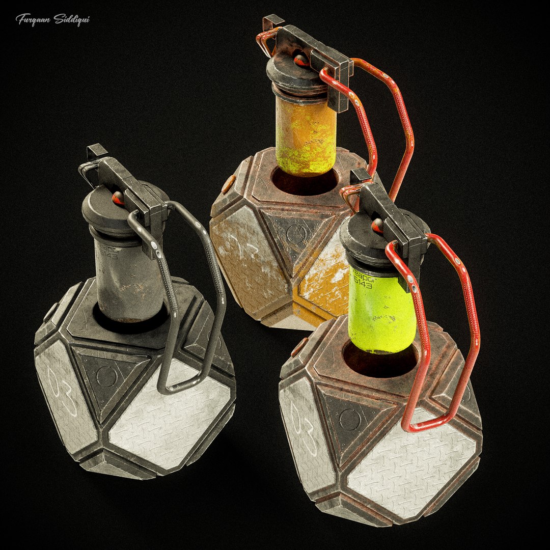 3D Sci-fi Grenade V5 Model - TurboSquid 2138073