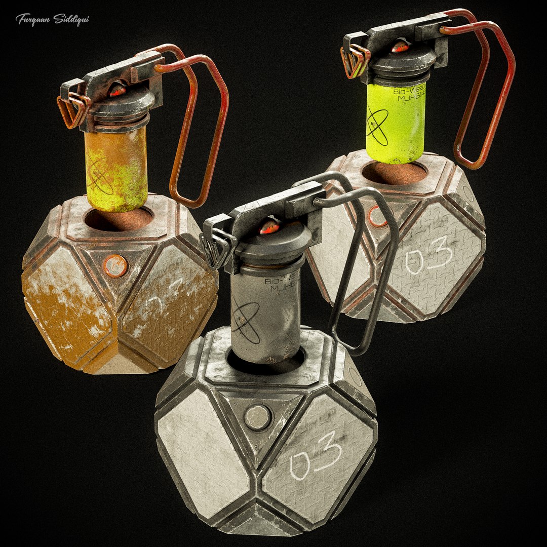 3D Sci-fi Grenade V5 Model - TurboSquid 2138073