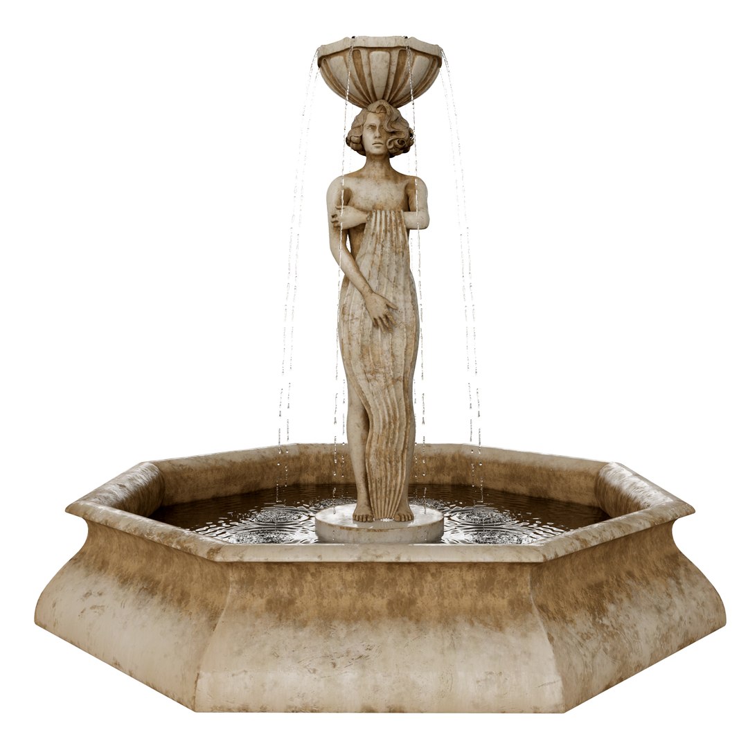 Girl Statue Fountain Water Feature model - TurboSquid 2082468