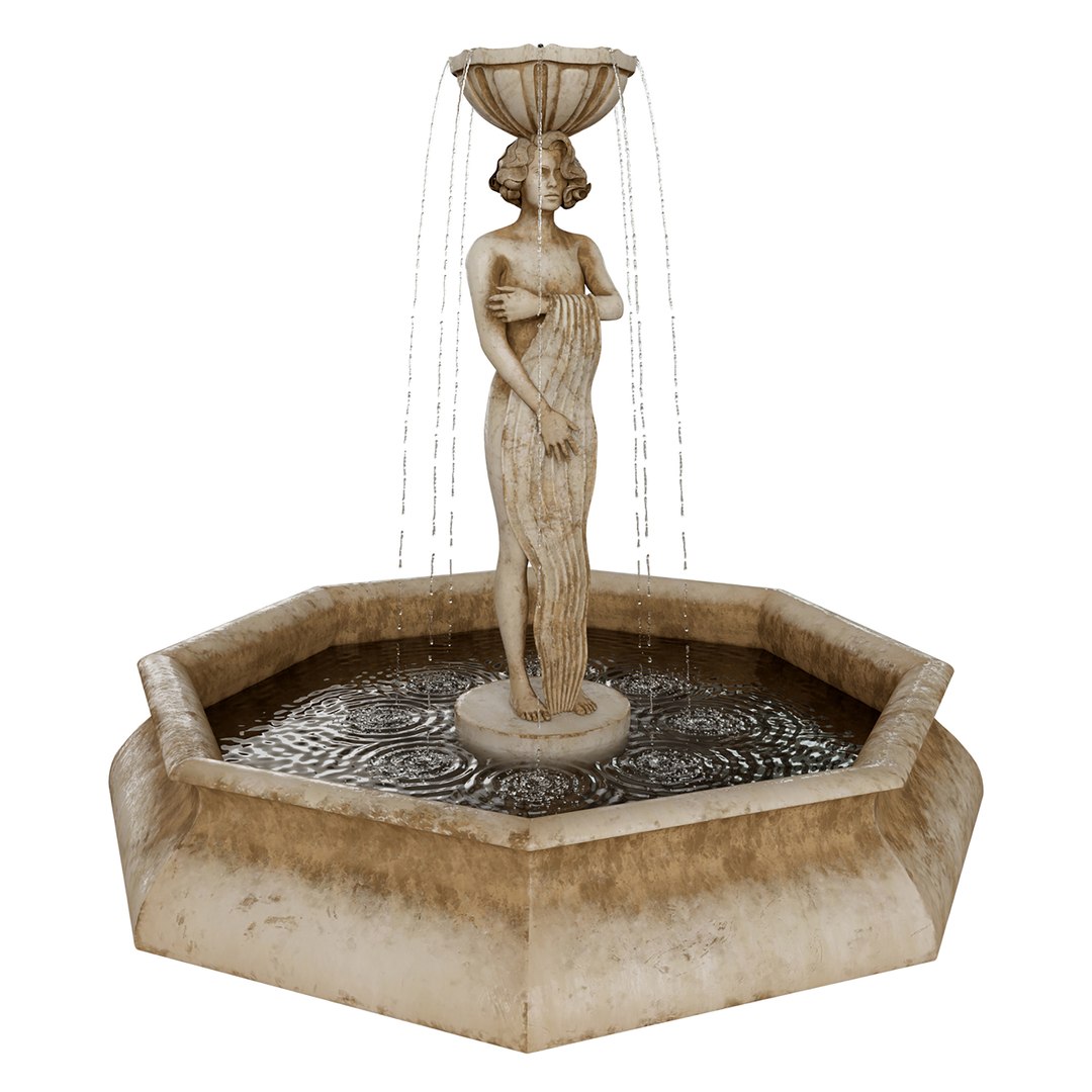 Girl Statue Fountain Water Feature model - TurboSquid 2082468