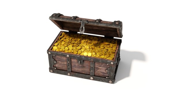 modelo 3d Cofre del tesoro con monedas de oro - TurboSquid 2302522