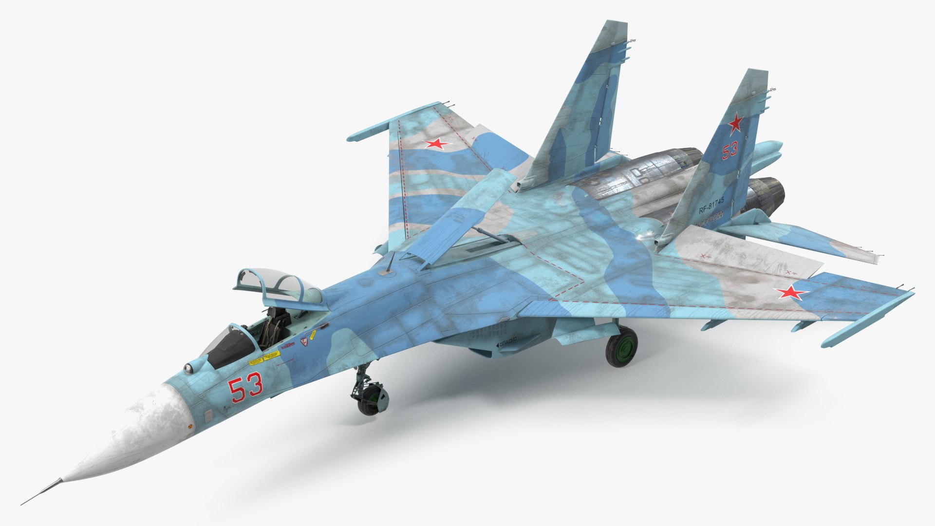 3D Su-27 Flanker Russian Fighter Aircraft Old Rigged for Maya model ...